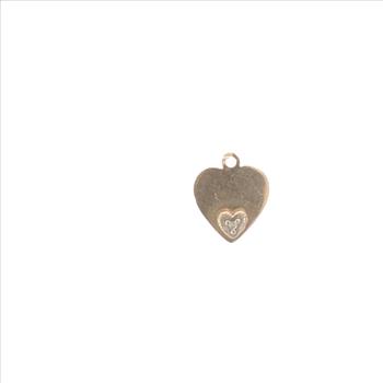 14K Diamond Heart Love Symbol Forget Me Not Yellow Gold Charm/Pendant ...