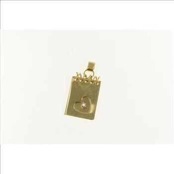 14K Diamond I Love You Articulated Note Pad Yellow Gold Charm/Pendant ...