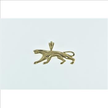 14K Diamond Jaguar Big Cat Animal Puma Yellow Gold Charm/Pendant ...