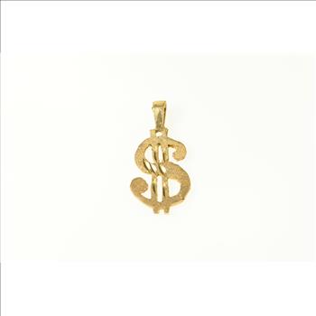 14K $ Dollar Sign Money Symbol Wealth Yellow Gold Charm/Pendant ...