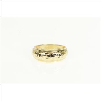 14K Domed Greek Wave Pattern Graduated Yellow Gold Ring, Size 6 ...