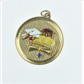 14K Enamel Diploma Graduation Cap Degree Yellow Gold Charm/Pendant ...