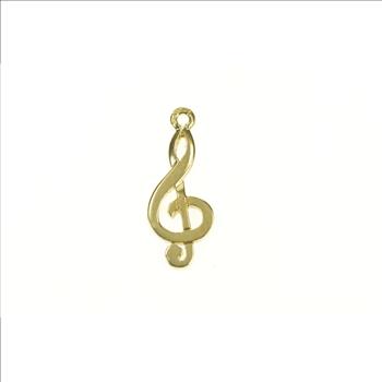 14K Fancy Treble Clef Music Symbol Musician Yellow Gold Charm/Pendant ...