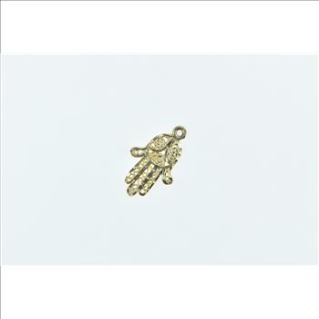 14K Filigree Hamsa Hand Spiritual Protection Yellow Gold Charm/Pendant ...