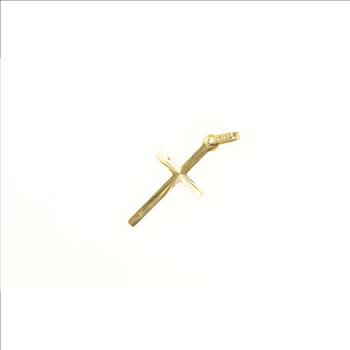 14K Grooved Cross Christian Faith Symbol Yellow Gold Charm/Pendant ...