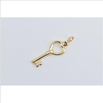 14K Heart Skeleton Key Love Loyalty Symbol Yellow Gold Charm/Pendant ...