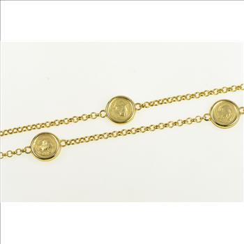 14K Hera Greek Goddess Chain Statement Yellow Gold Necklace 21" | Property Room