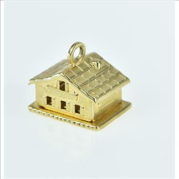 14K Home Sweet Home Articulated Enamel House Yellow Gold Charm/Pendant ...