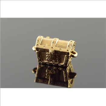 14K Hope Treasure Chest - Opens! 1960's 3D Yellow Gold Charm/Pendant ...