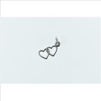 14K Interlocking Heart Forever Love Romantic White Gold Charm/Pendant ...