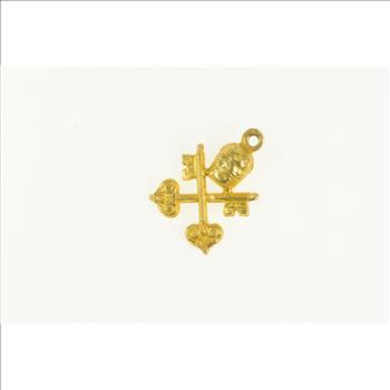 14K Keys of Heaven Papal Symbol Pope Catholic Yellow Gold Charm/Pendant ...
