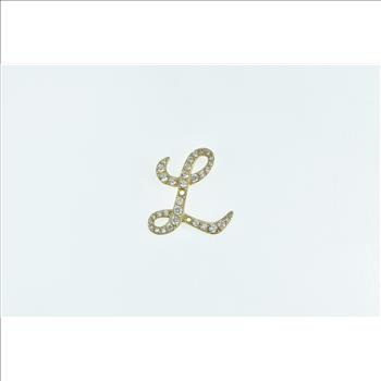 14K L Cursive Letter Monogram Name Initial Yellow Gold Charm/Pendant ...