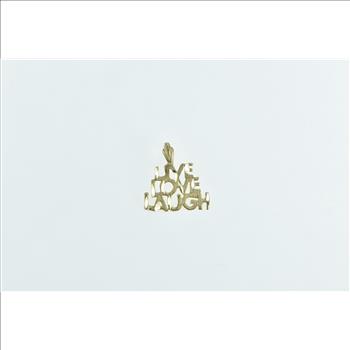 14K Live Laugh Love Positive Life Message Word Yellow Gold Charm ...