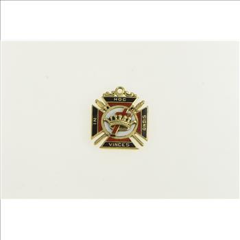 14K Masonic Knights Templar Enamel Insignia Yellow Gold Charm/Pendant ...