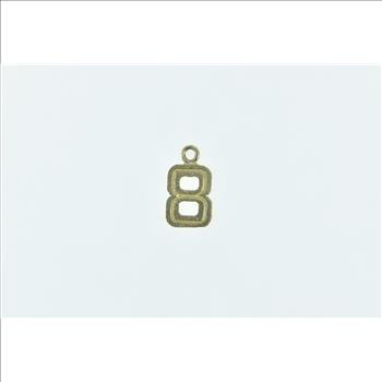 14K Number 8 Jersey Lucky Number Eight Yellow Gold Charm/Pendant ...