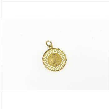 14K Ornate Greek Alexander the Great Parthenon Yellow Gold Charm ...