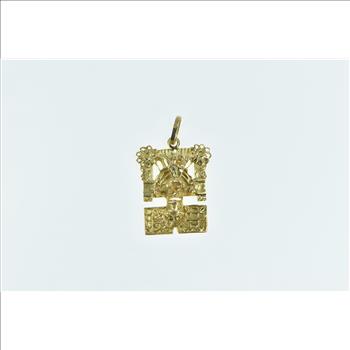 14K Ornate Peruvian Tribal Figure Elaborate Yellow Gold Charm/Pendant ...