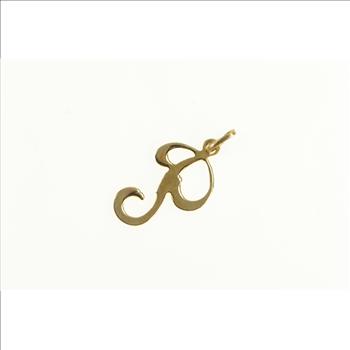 14K P Cursive Initial Letter Monogram Vintage Yellow Gold Charm/Pendant ...