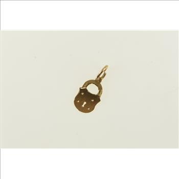 14K Padlock Lock Trust Protection Symbol Yellow Gold Charm/Pendant ...