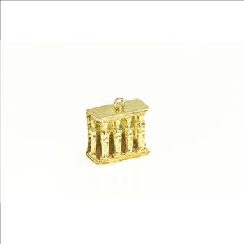 14K Pharaoh Ramesses II Ancient Egyptian Temple Yellow Gold Charm ...