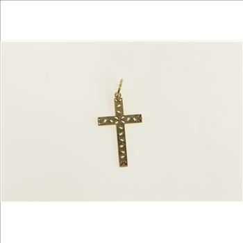14K Pierced Cross Christian Faith Symbol Yellow Gold Pendant | Property ...