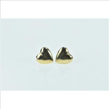 14K Puffy Heart Forget Me Not Love Valentine Stud Yellow Gold Earrings ...