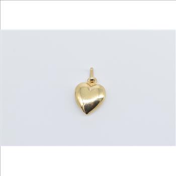 14K Puffy Heart Love Symbol Vintage Forget Me Not Yellow Gold Charm ...