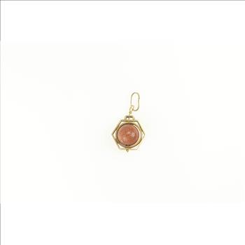 14K Round Goldstone Sphere Crystal Ball Yellow Gold Charm/Pendant ...