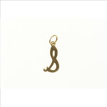 14K S Letter Initial Cursive Script Monogram Name Yellow Gold Charm ...