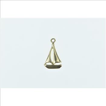 14K Sail Boat Travel Vintage Sailing Nautical Yellow Gold Charm/Pendant ...