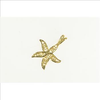 14K Scroll Filigree Star Fish Sea Ocean Yellow Gold Pendant | Property Room