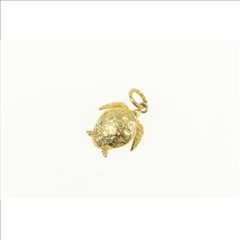 14K Sea Turtle Animal Ocean Marine Life Yellow Gold Charm/Pendant ...