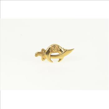 14K Shriners Symbol Emblem Scimitar Lapel Yellow Gold Pin/Brooch ...