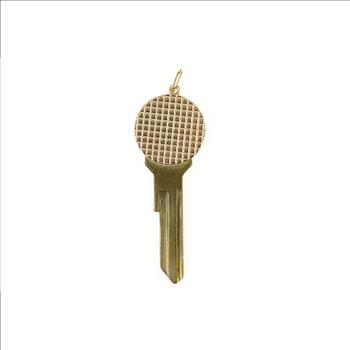 14K Squared Pattern Waffle Design Uncut Key Yellow Gold Pendant ...