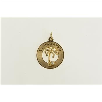 14K St. Maarten Tropical Travel Souvenir Yellow Gold Charm/Pendant ...