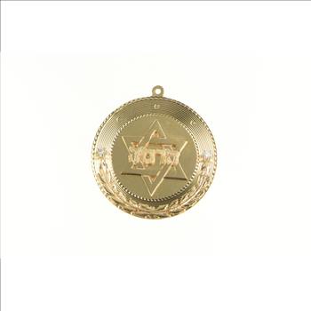 14K Star of David Hebrew Jewish Diamond Medallion Yellow Gold Pendant ...