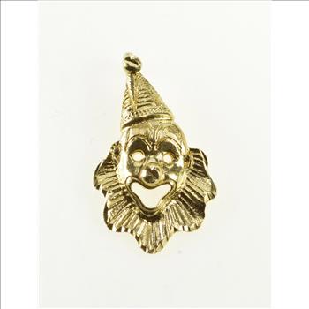 14K Stylized Clown Circus Motif Comedy Symbol Yellow Gold Charm/Pendant ...