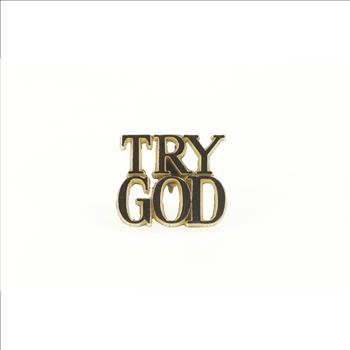 14K Try God Word Cut Out Tiffany & Co. Lapel White Gold Pin/Brooch ...