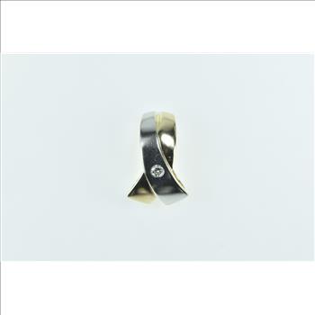 14K Two Tone Diamond X Criss Cross Slide Yellow Gold Pendant | Property ...