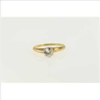 14K Victorian 0.70Ct OMC Diamond Engagement Yellow Gold Ring, Size 8.5 ...