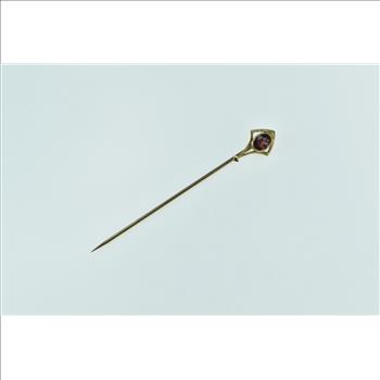 14K Victorian Oval Garnet Vintage Ornate Yellow Gold Stick Pin ...