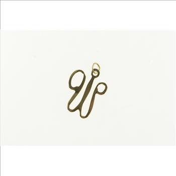 14K W Monogram Cursive Letter Initial Yellow Gold Charm/Pendant ...