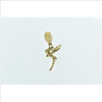 14K Walt Disney Prod Tinkerbell Peter Pan Pixie Yellow Gold Charm ...