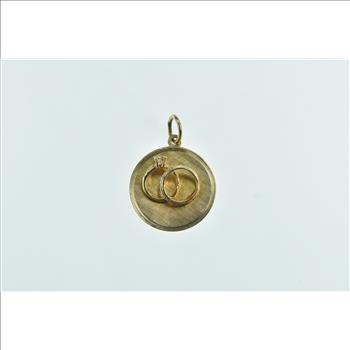 14K Wedding Rings Set Bridal Marriage Yellow Gold Charm/Pendant ...