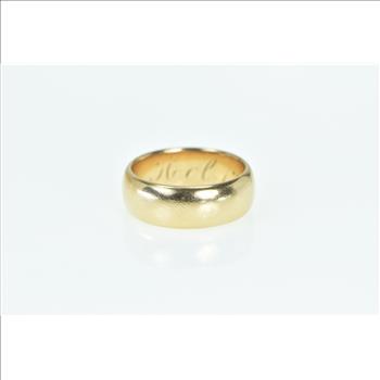 18K 1870's 6.75mm Vintage Classic Wedding Band Yellow Gold Ring, Size 5 ...