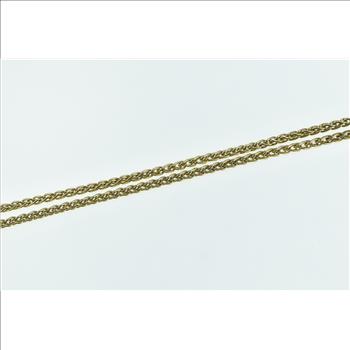 18K 2.2mm Chopard Wheat Palma Link Chain Yellow Gold Necklace 16.75 ...