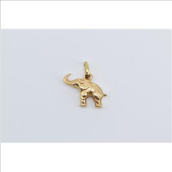 18K 3D Ornate Elephant Memory Symbol Yellow Gold Charm/Pendant ...