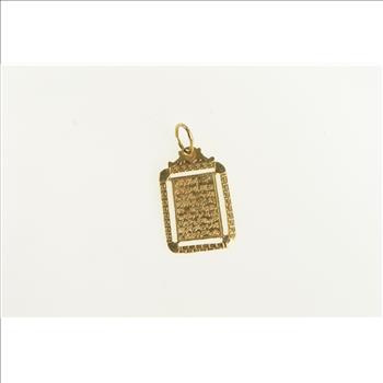 18K Arabic Script Engraved Islamic Faith Yellow Gold Charm/Pendant ...