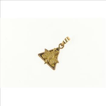 18K Dove Bird Peace Symbol Triangle Yellow Gold Charm/Pendant ...