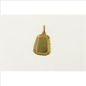 18K Engraved Arabic Script Islamic Faith Yellow Gold Charm/Pendant ...